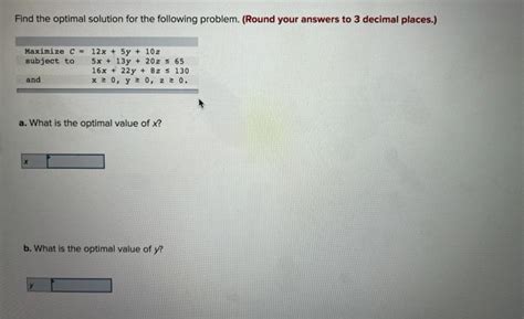 Solved Find The Optimal Solution For The Following Problem Chegg Com