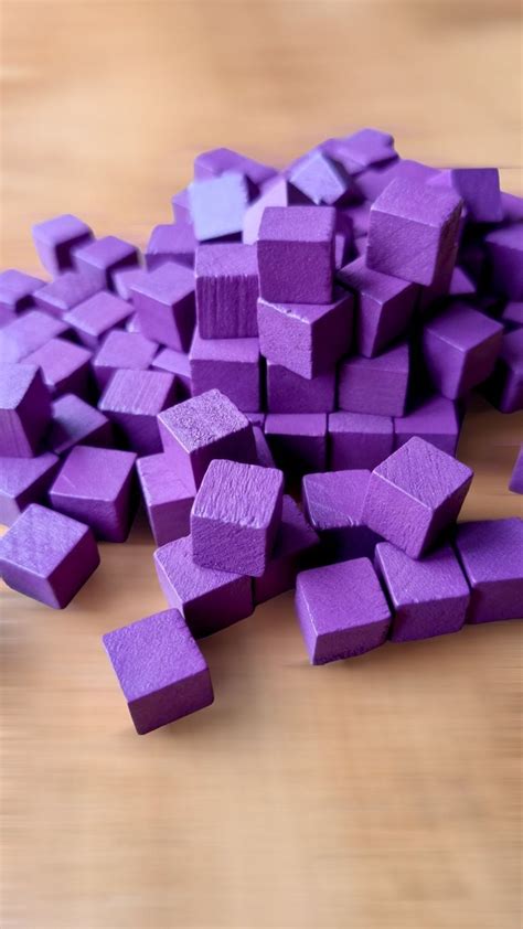 10mm Wooden Cubes Board Game Pieces Purple Wood Cube Tokens Geometric Cube Colorful Cube Forms