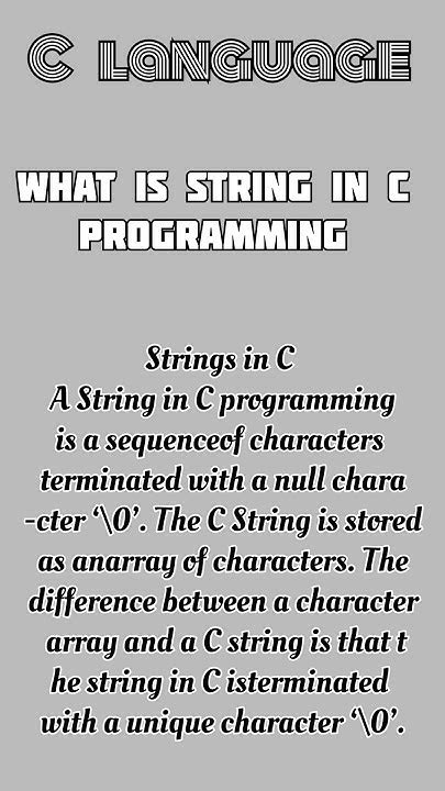 What Is String In C Programming Codingwithaddi Shorts Strings Code Cprogramming Youtube