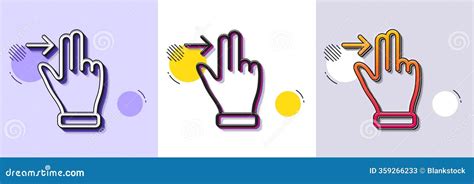 Touchscreen Gesture Human Sing And Working Hours Line Icons For Web