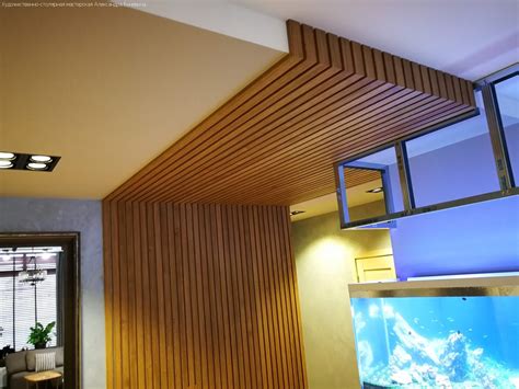 Деревянные реечные потолки перегородки в Минске под заказ