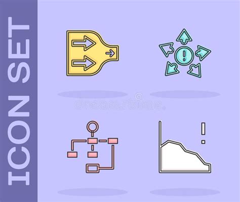 Set Financial Growth Decrease Arrow Hierarchy Organogram Chart And Many Ways Directional Arrow