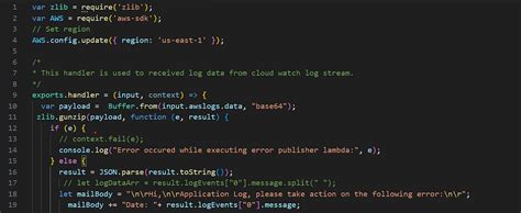 custom error notification from logs to alerts using aws lambda function