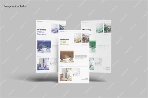 Ui 디자인을 보여주기 위한 플로팅 웹사이트 페이지 목업 프리미엄 Psd 파일