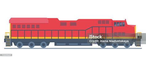 기관차 기차를 당기는 철도 차량 철도 엔진 에너지 움직임 또는 힘을 생산하고 힘과 움직임을 밀어 낼 수 있습니다 벡터 플랫 일러스트레이션 기관차에 대한 스톡 벡터 아트 및