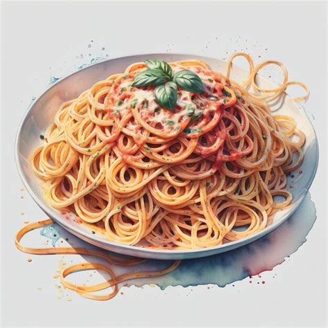 Spaghetti Ilustration Design Premium Ai Generated Image