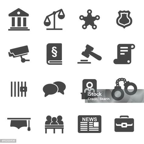 벡터 블랙힐스 행정학 아이콘 세트 경찰관에 대한 스톡 벡터 아트 및 기타 이미지 경찰관 교도소 규모 Istock