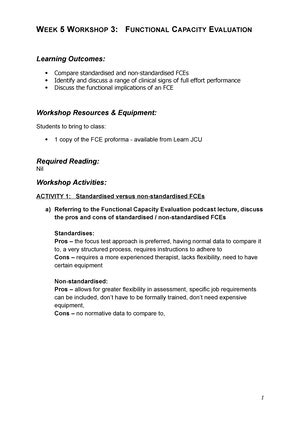 MMT Babe Worksheet Manual Muscle Testing WEEK 3 WORKSHOP 1 PART 2 MANUAL MUSCLE TESTING