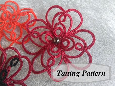 Flower Tatting Pattern Pdf Tutorial For Floral Lace Motif Etsy