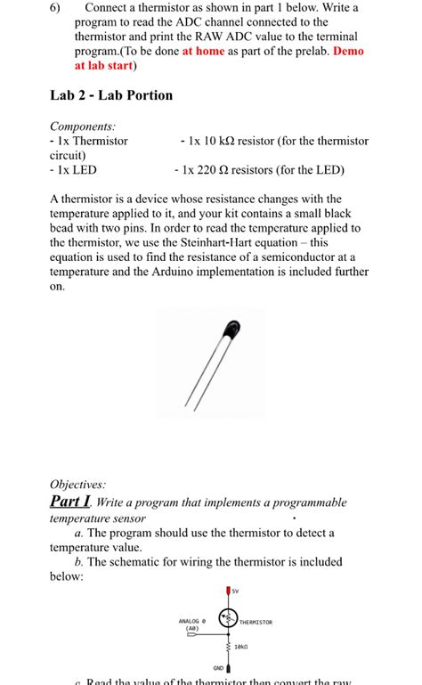 Solved Connect A Thermistor As Shown In Part Below Chegg Com