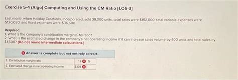 Solved Exercise 5 4 Algo Computing And Using The Cm Ratio