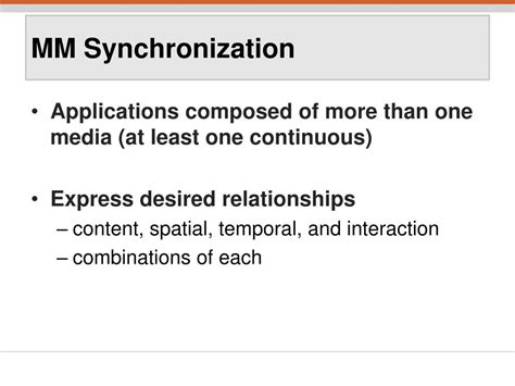 Ppt Multimedia Synchronization Powerpoint Presentation Free Download