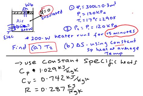 solved use constant specific heats c p 1 029 kj kgk c v
