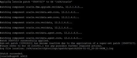 Oracle GoldenGate Veridata Apply Patch To Fix The Bug 35111961 ORACLE SCN
