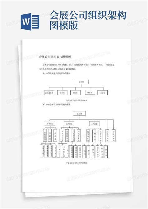 会展公司组织架构图模版word模板下载 编号qpezojgb 熊猫办公