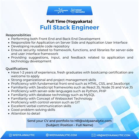 Widya Analytic On Linkedin Hiring Fullstackengineer Datascientist