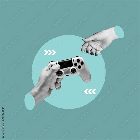 Holding Video Game Console Controller Passing The Video Game