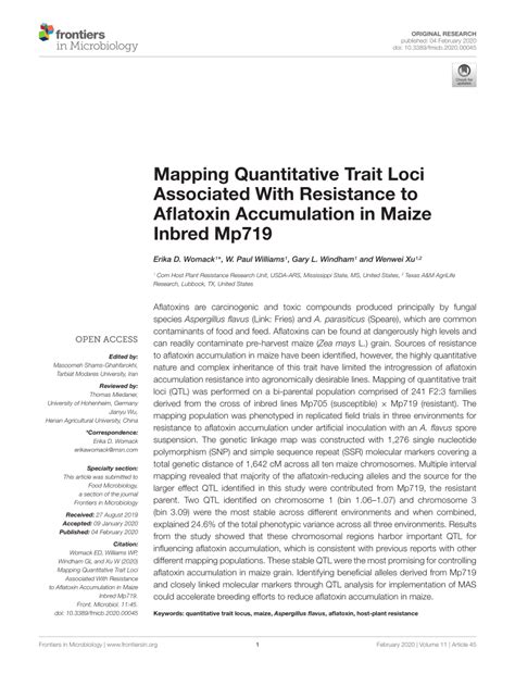 Pdf Mapping Quantitative Trait Loci Associated With Resistance To