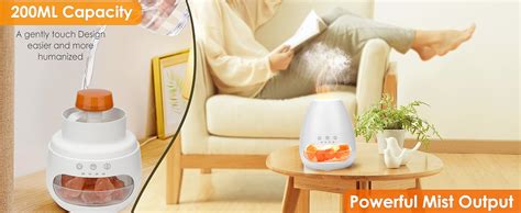 Amazon Com Salt Lamp Diffuser Flame Aroma Diffuser Essential Oil Diffusers 200ml Cool Mist