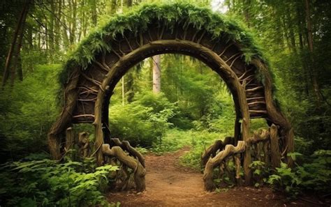 Premium Ai Image A Tree Arch In The Forest