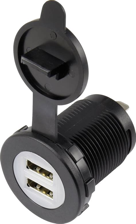 USB Double Mounted Socket With Dust Cap Socket Vertical Vertical 2 Way
