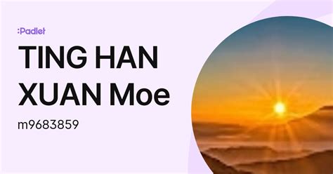 Ting Han Xuan Moe M9683859 Profile Padlet
