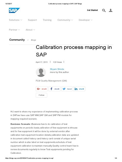 Calibration Process Mapping In Sap Sap Blogs Pdf Calibration