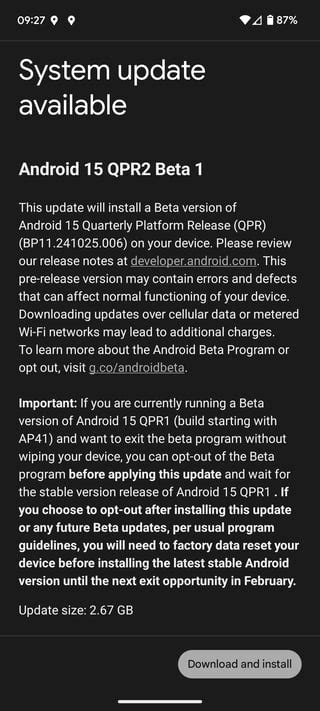 android beta 15 leaving the beta program without wipe android