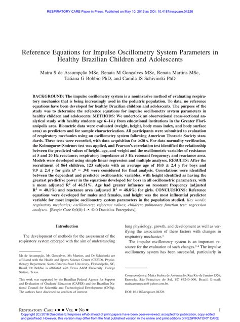 pdf reference equations for impulse oscillometry system parameters in