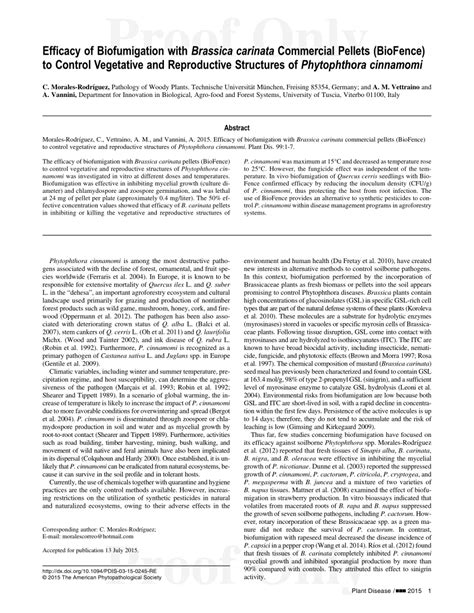 Pdf Efficacy Of Biofumigation With Brassica Carinata Commercial