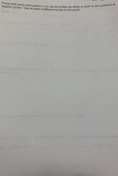 solved prove that every permutation in s can be written as