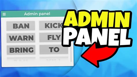 How To Make An Admin Panel Howtoroblox Youtube