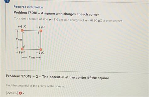 Solved Required Information Problem A Square With Chegg