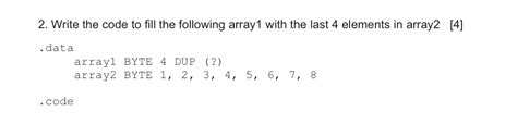 Solved Write The Code To Fill The Following Array1 ﻿with The