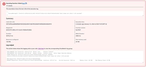 how to deal with aws lambda errormessage “ task timed out after 3 08