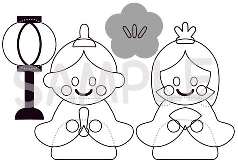 【ひな祭り 壁面型紙 ぬりえ】無料ダウンロード 可愛くできたから見て！使って！