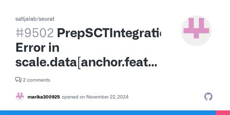 Prepsctintegration Error In Scaledata Anchorfeatures Subscript