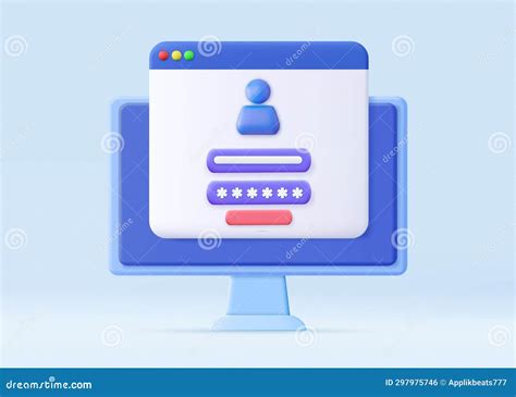 Computer And Account Login And Password Stock Vector Illustration Of Website Banner 297975746