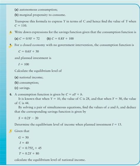 solved exercise 1 7 1 if the consumption function is given