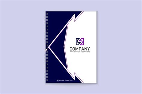 프로젝트 디자인의 크리에이 티브 기업 노트북 표지 템플릿 프리미엄 벡터