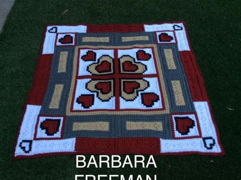 Heart Bobble Blocks Pattern Graph With Single Crochet Bobble Written