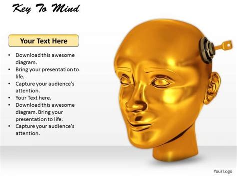 Stock Photo Lock And Key On Human Mind PowerPoint Slide