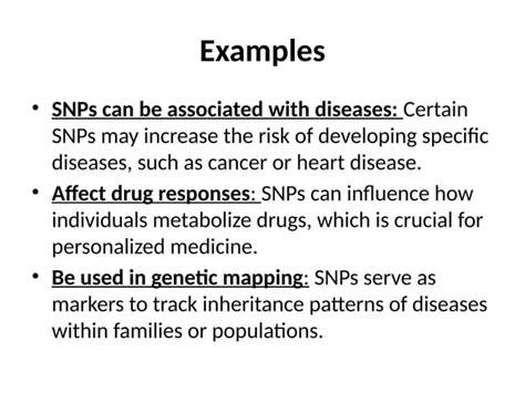 Single Nucleotide Polymorphisms Snps Pptx