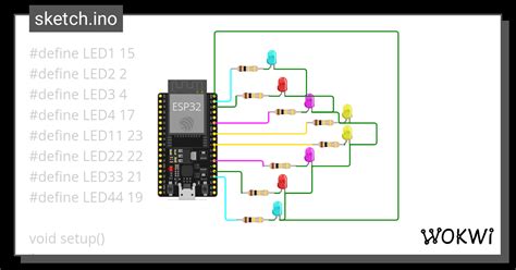 Proyecto 8 Leds Fisica Wokwi Esp32 Stm32 Arduino Simulator