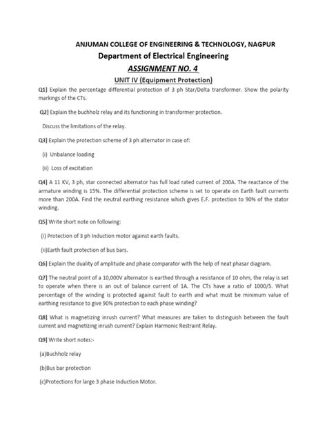 Sgp Assignment 4 Pdf Transformer Relay