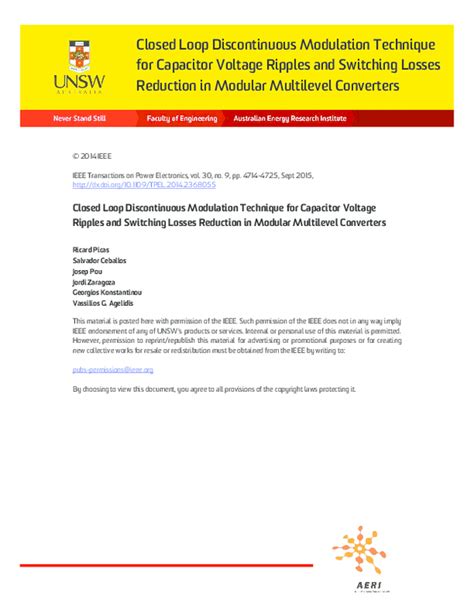 Closed Loop Discontinuous Modulation Technique For Capacitor Voltage