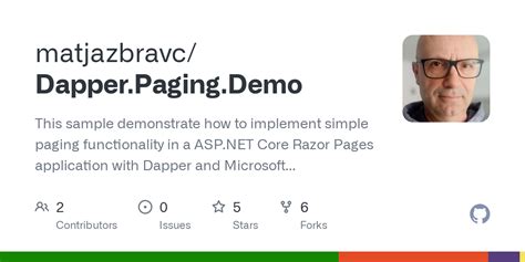 Github Matjazbravcdapperpagingdemo This Sample Demonstrate How To Implement Simple Paging