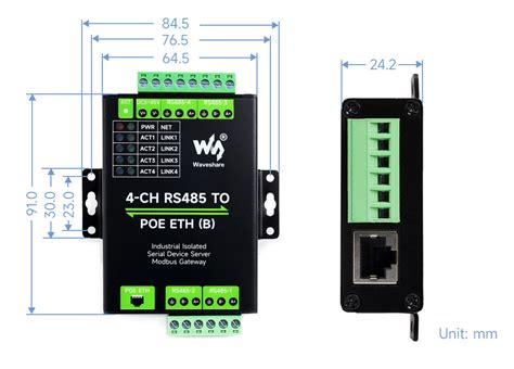 Ch RS To RJ Ethernet Serial Server Channels RS Independent Operation Rail Mount