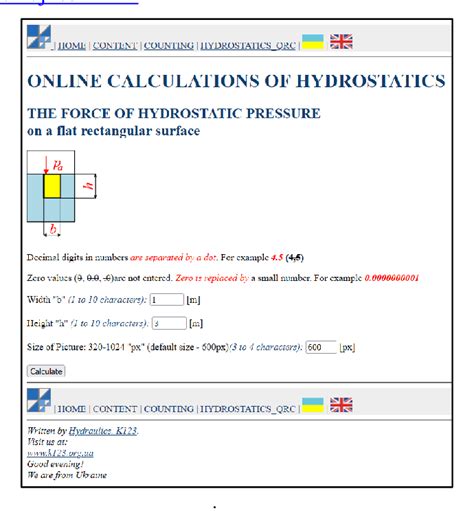 Figure 1 From Analysis Of Calculation Options Of Hydrostatic Pressure