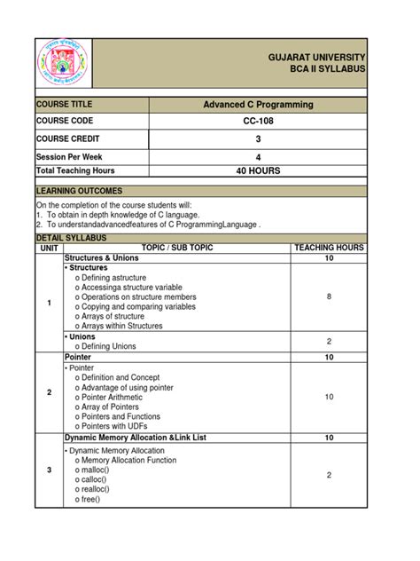 Semester 2 Syllabus Pdf Html Xml